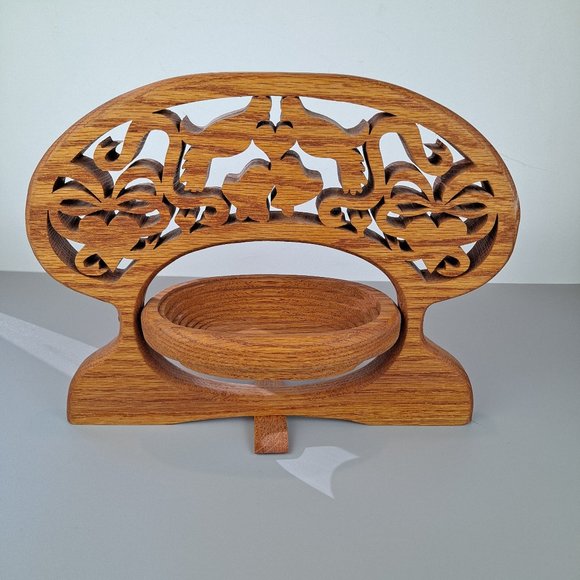 Hand-Made Scroll Saw | Art | Signed Wooden Scroll Saw Wedding Sculpture Basket | Poshmark